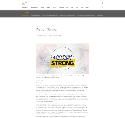 Mission Strong | Cru Philippines